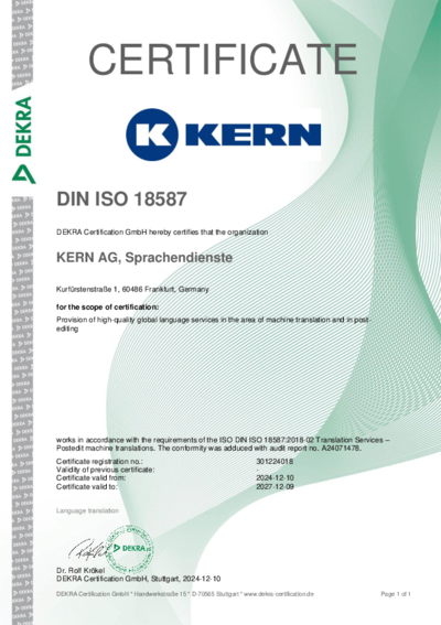 Machine translation with AI: MT4client™